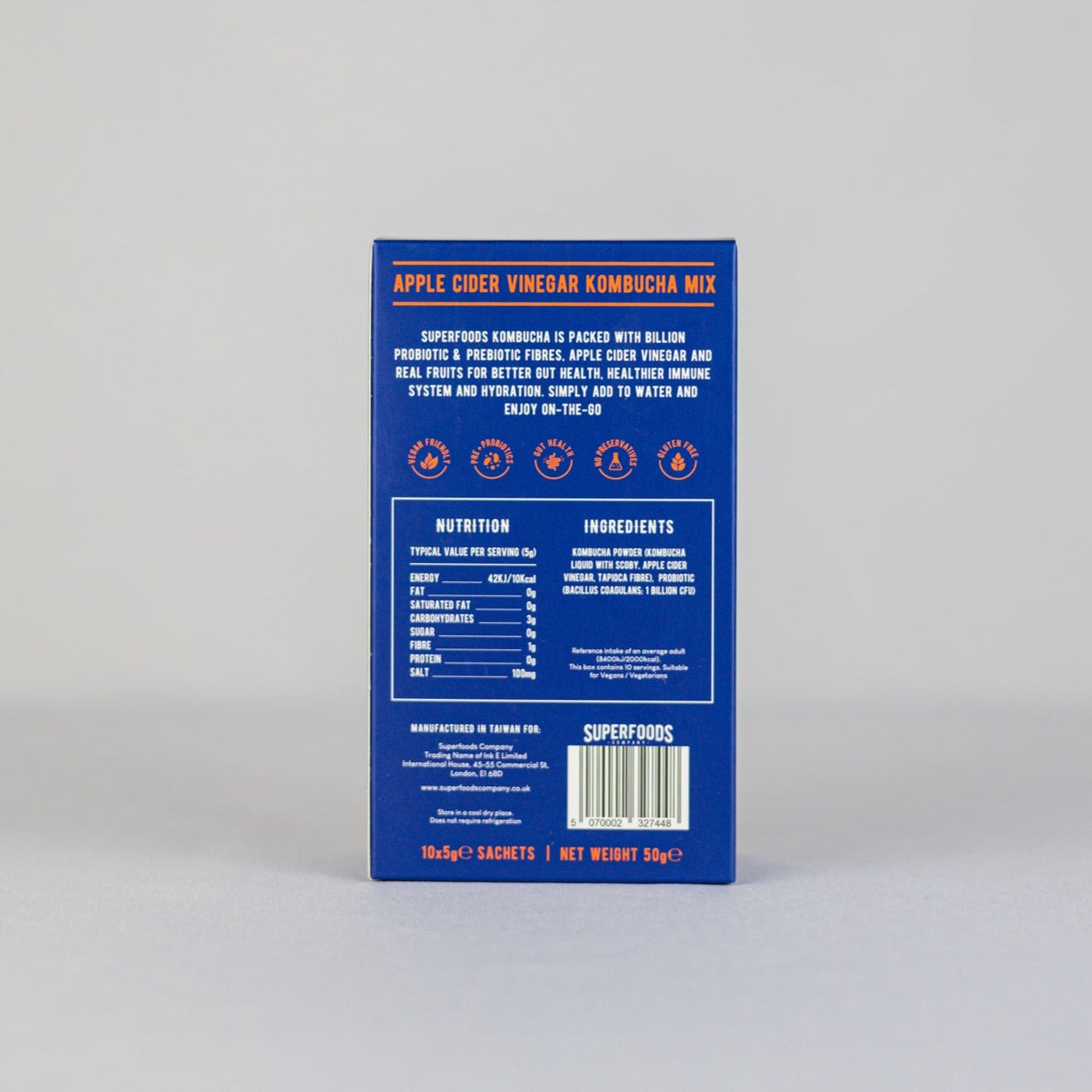 Instant Kombucha Box - Original Flavour Sachets 10 x 5g – Superfoods ...